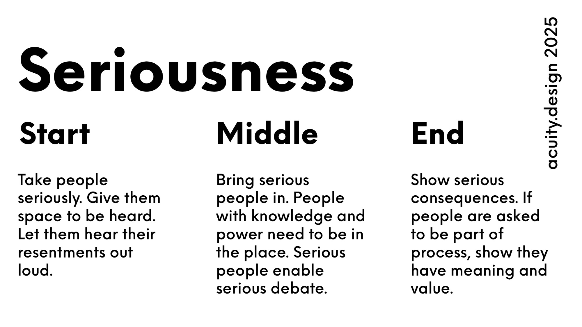 A talk about being Serious – Acuity Design